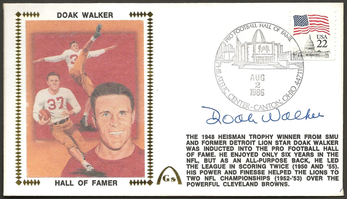 Doak Walker Autographed Pro Football Hall Of Fame Gateway Stamp Cachet – GatewayStamp.com