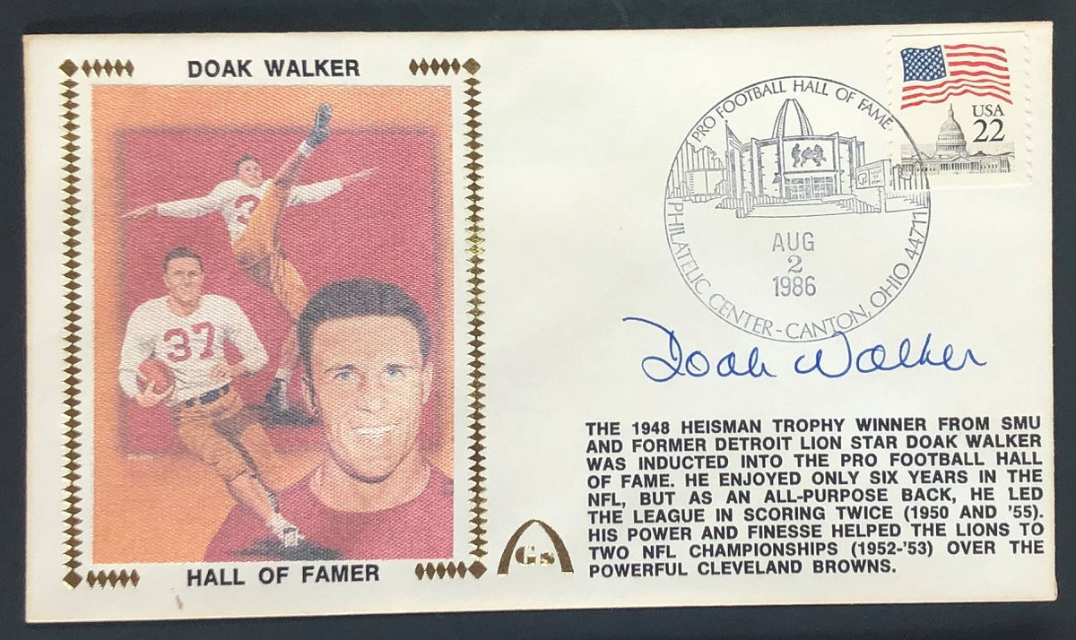 Doak Walker Autographed Pro Football Hall Of Fame Gateway Stamp Cachet – GatewayStamp.com