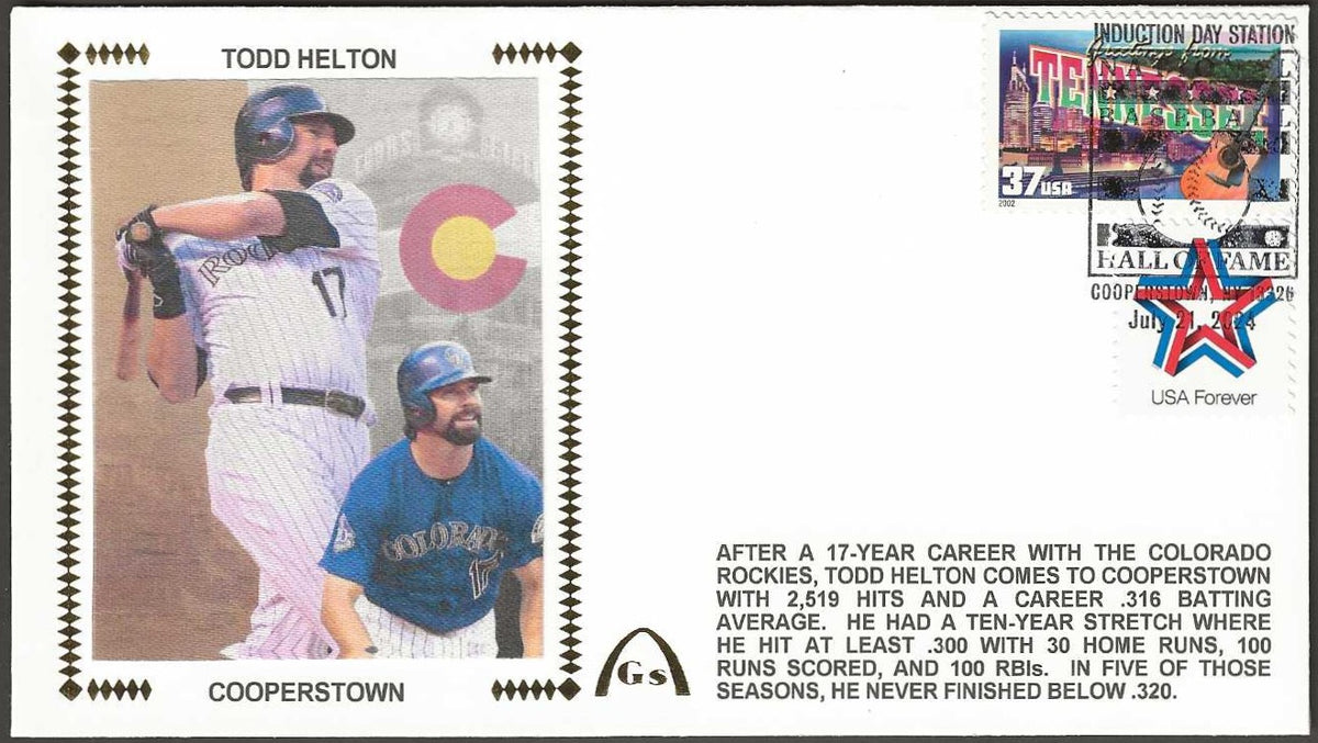 Todd Helton Unsigned Hall Of Fame Gateway Stamp Cachet Envelope Cover ...