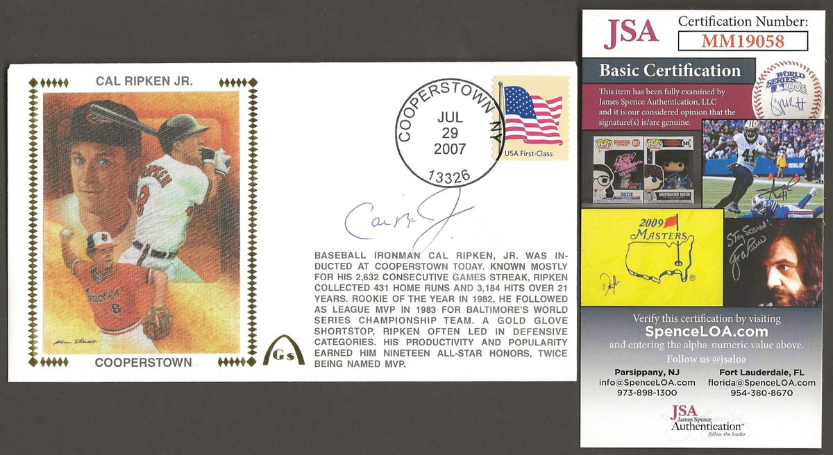 Cal Ripken Jr Autographed Hall Of Fame HOFGateway Stamp Envelope - Bal ...