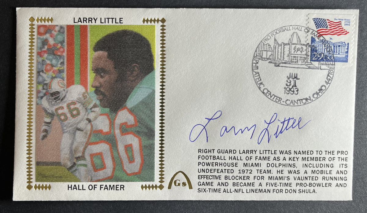 Larry Little Autographed Hall Of Fame Gateway Stamp Envelope Commemora ...