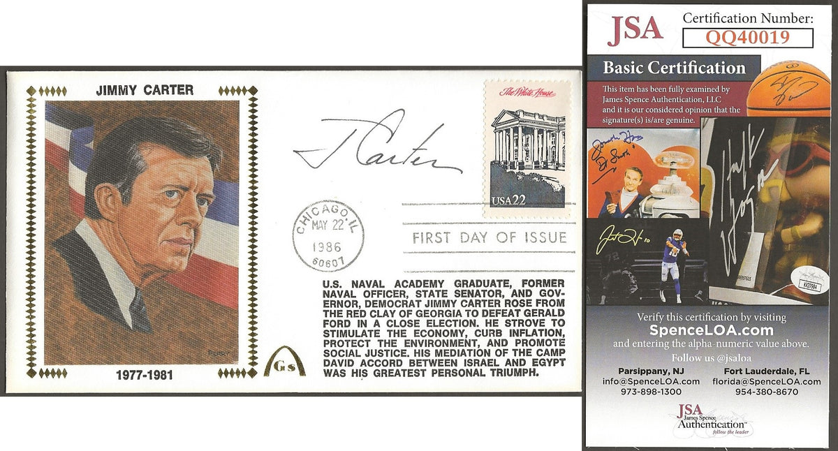 Jimmy Carter Autographed Presidential Set First Day of Issue Gateway S ...