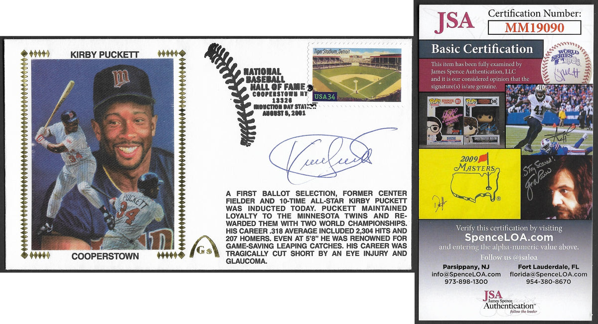 Kirby Puckett Autographed Hall Of Fame HOF Gateway Stamp Envelope ...
