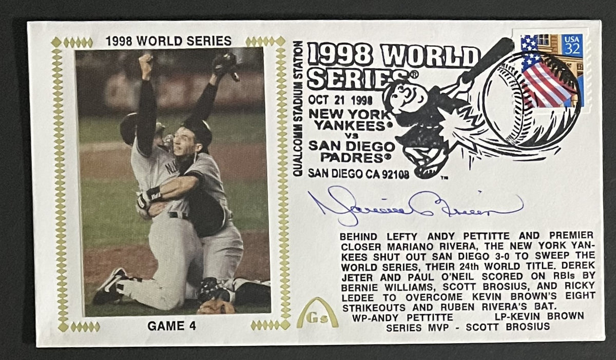 Mariano Rivera Autographed 1998 World Series Gateway Stamp Commemorati ...