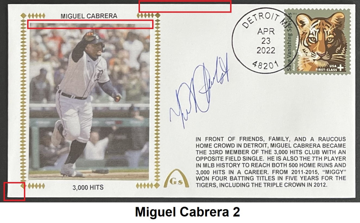Miguel Cabrera Autographs on Gateway Stamp Commemorative Cachet Envelo ...