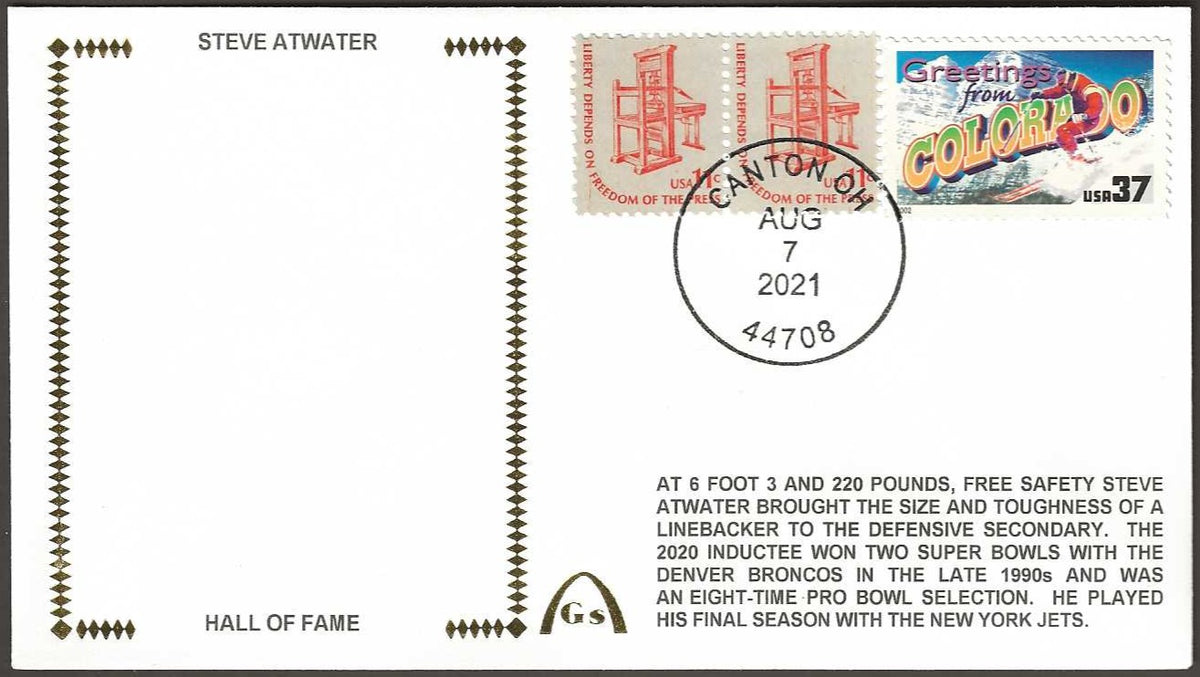 Steve Atwater Unsigned Hall Of Fame Refundable Deposit Gateway Stamp C ...