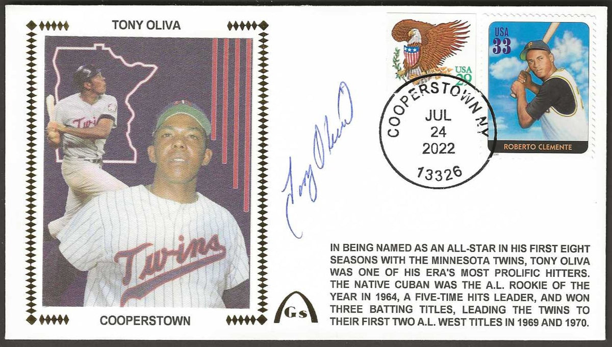 Tony Oliva Hall Of Fame HOF Autographed Gateway Stamp Commemorative Ca ...