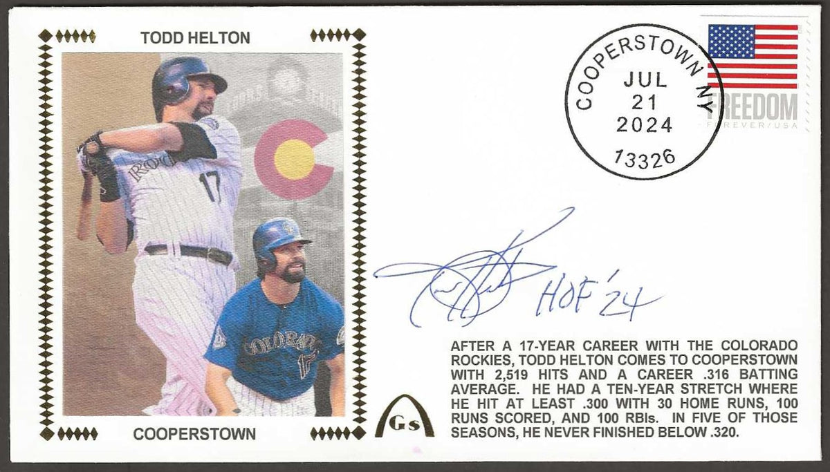 Todd Helton Autographed Hall Of Fame Gateway Stamp Cachet Envelope Com ...