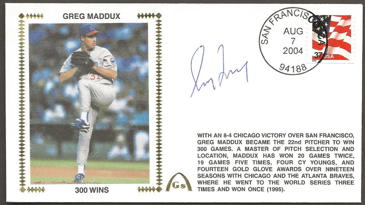 Greg Maddux 300 Wins Autographed Gateway Stamp Envelope - Chicago Cubs ...
