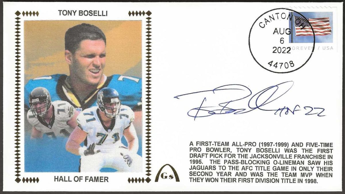Tony Boselli Autographed Hall Of Fame Gateway Stamp Cachet Commemorati ...