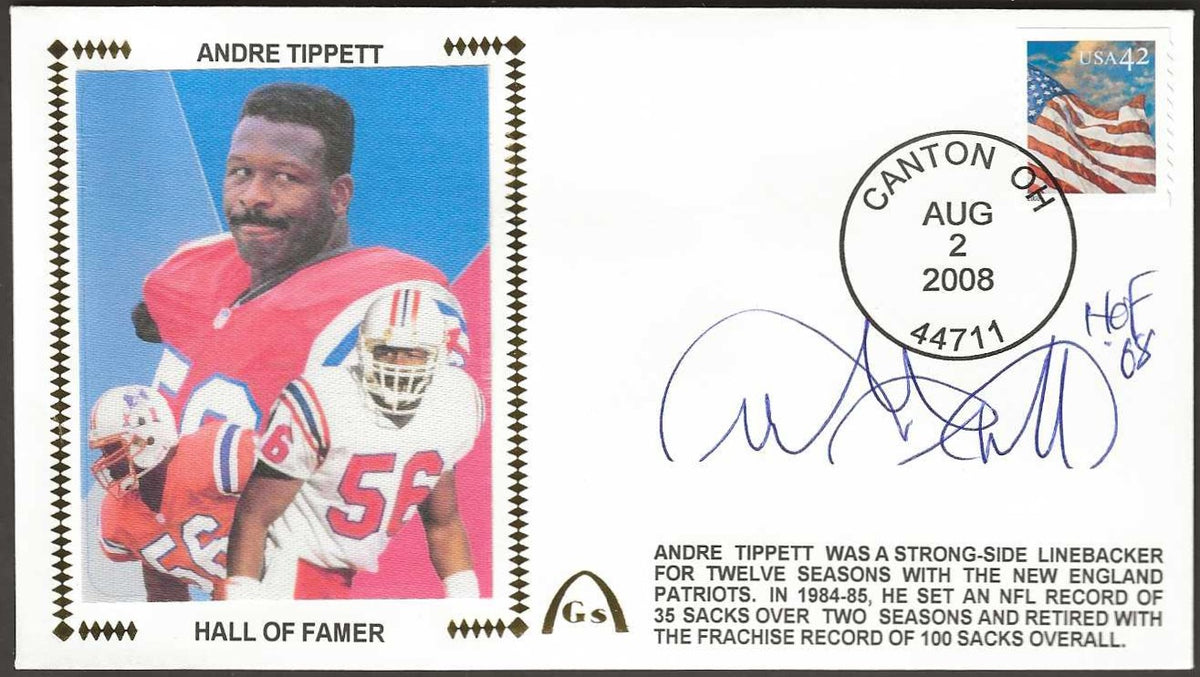 Andre Tippett Autographed Hall Of Fame Gateway Stamp Cachet Commemorat ...