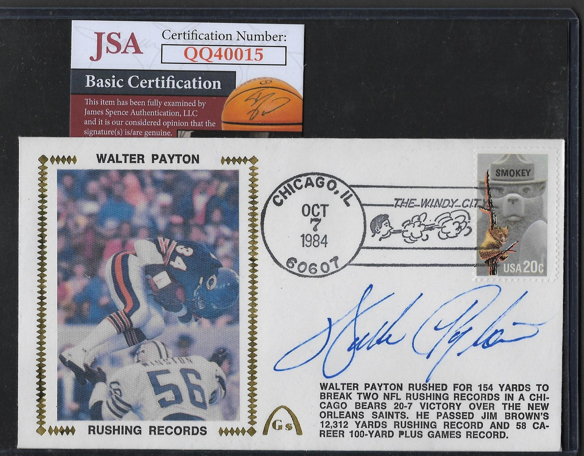 Walter Payton Autographed Career Rushing Record Gateway Stamp Commemor ...