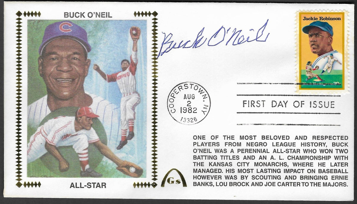 Buck O'Neil Autographed Jackie Robinson USPS First Day Cover Gateway S ...
