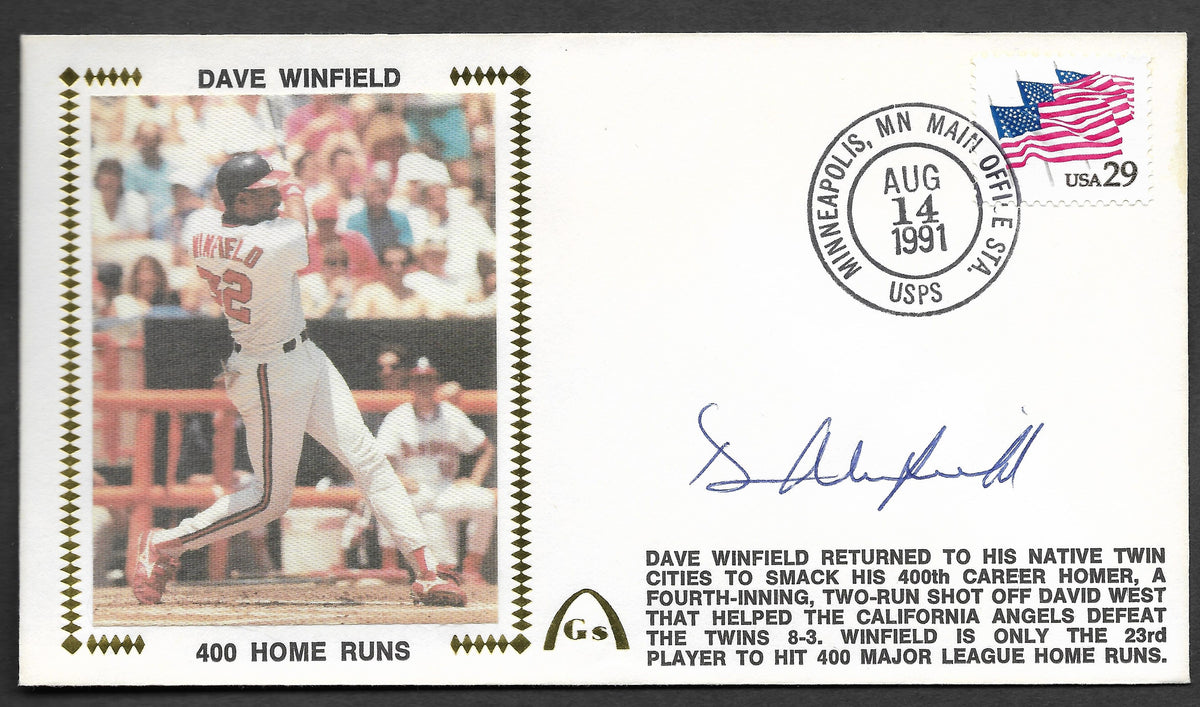 Dave Winfield Autographed 400 Home Runs Gateway Stamp Cachet Envelope ...