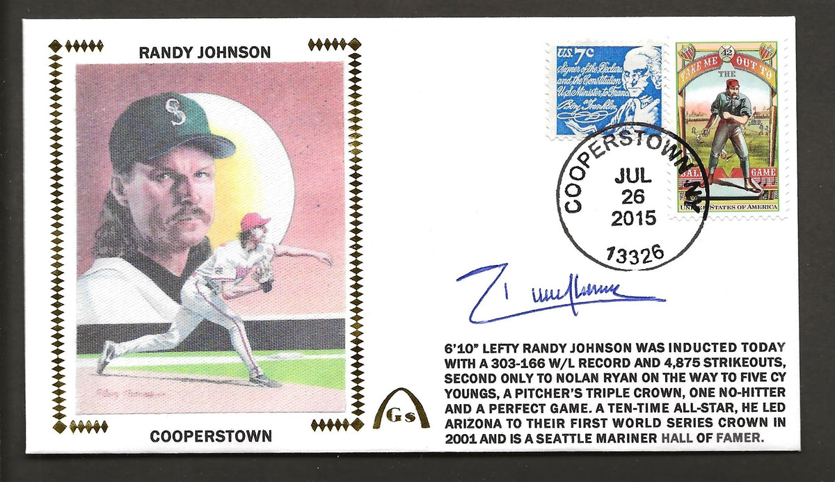 Randy Johnson Autographed Hall Of Fame Gateway Stamp Cachet Envelope ...