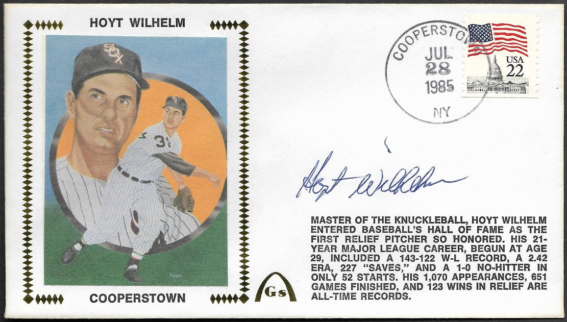 Hoyt Wilhelm Autographed Hall Of Fame Induction Gateway Stamp Envelope ...
