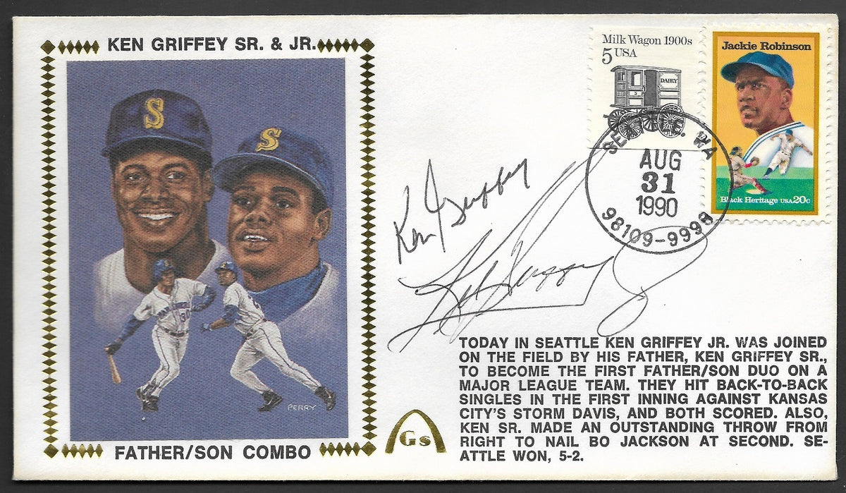 Ken Griffey Jr and Ken Griffey Sr Autographed Father / Son Teammates G ...