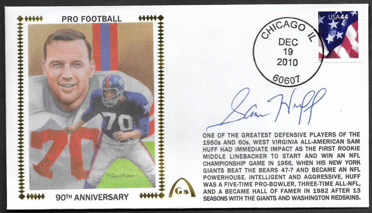 Sam Huff Autographed Gateway Stamp Commemorative Cachet Envelope ...