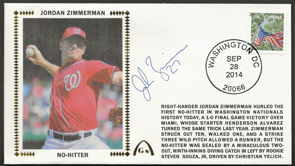 Jordon Zimmerman Autographed No Hitter Gateway Stamp Envelope - Washin ...